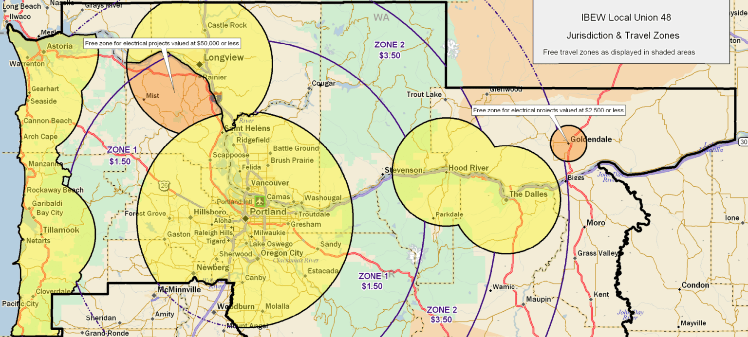 Jurisdiction Maps — IBEW Local 48 Electricians Union - Portland, Oregon ...