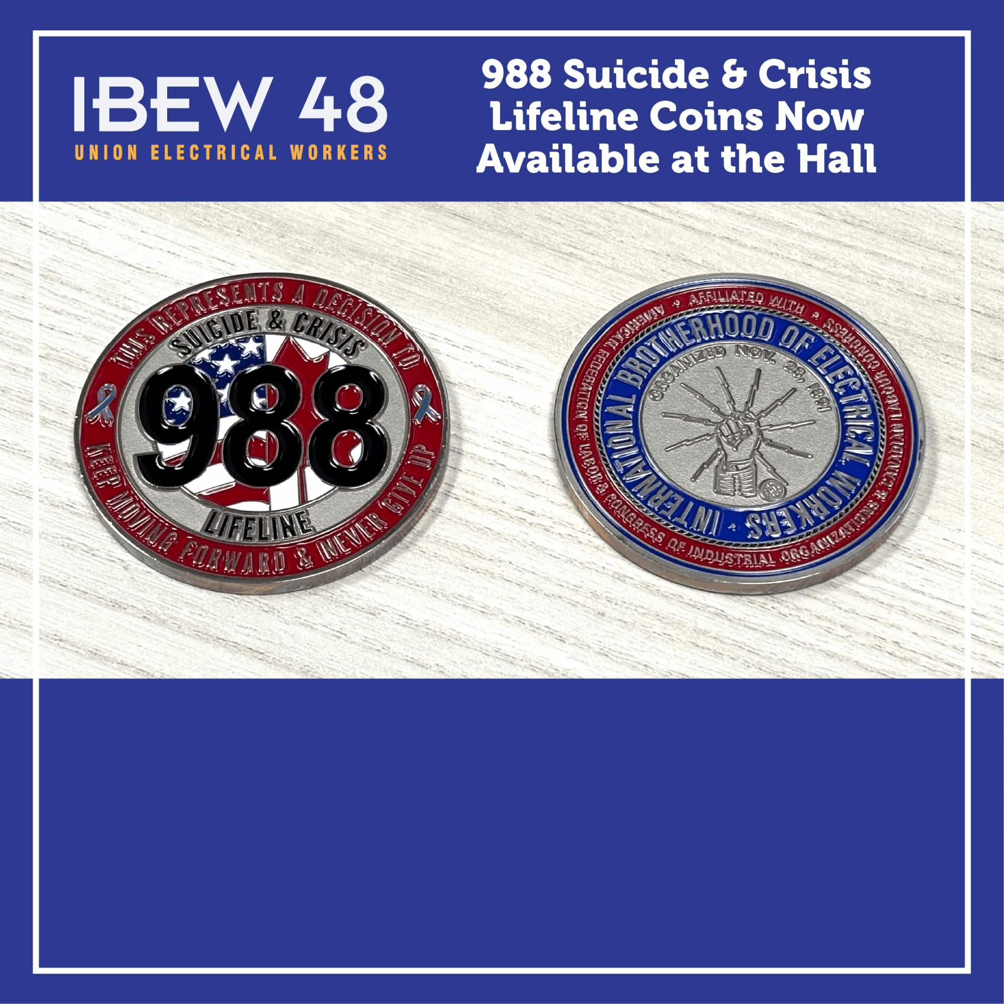 988 Lifeline Coins Available at the Hall — IBEW Local 48 Electricians ...