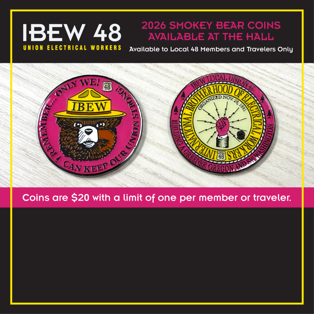 Smokey Bear Coins Available at the Hall — IBEW Local 48 Electricians ...